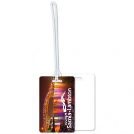 White Vinyl Tag / loop attached (2.125" x 3.375") high resolution 4CP ...