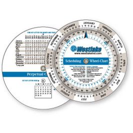 White Vinyl 2-Wheel Perpetual Calendar & Scheduling Calculator (4.25 ...